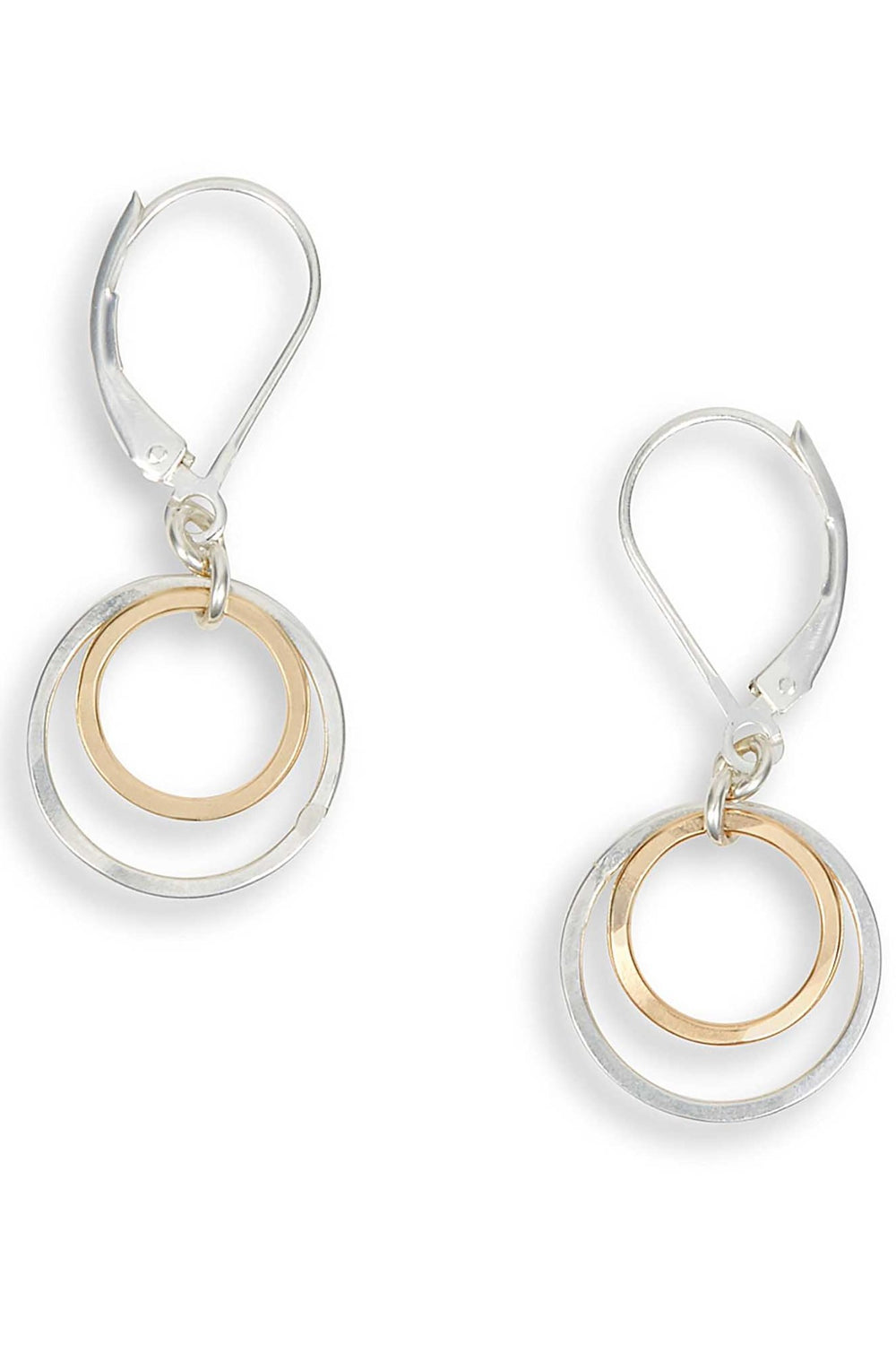 Mixed Metal Hammered Circle Earrings - L'Atelier Global