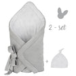 Gray Velvet Wrapping Cape and Beanie - L'Atelier Global